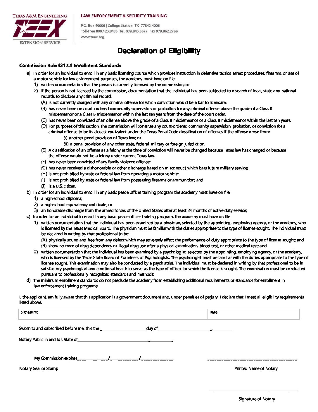 Free Printable Sample Certificate Of Eligibility
